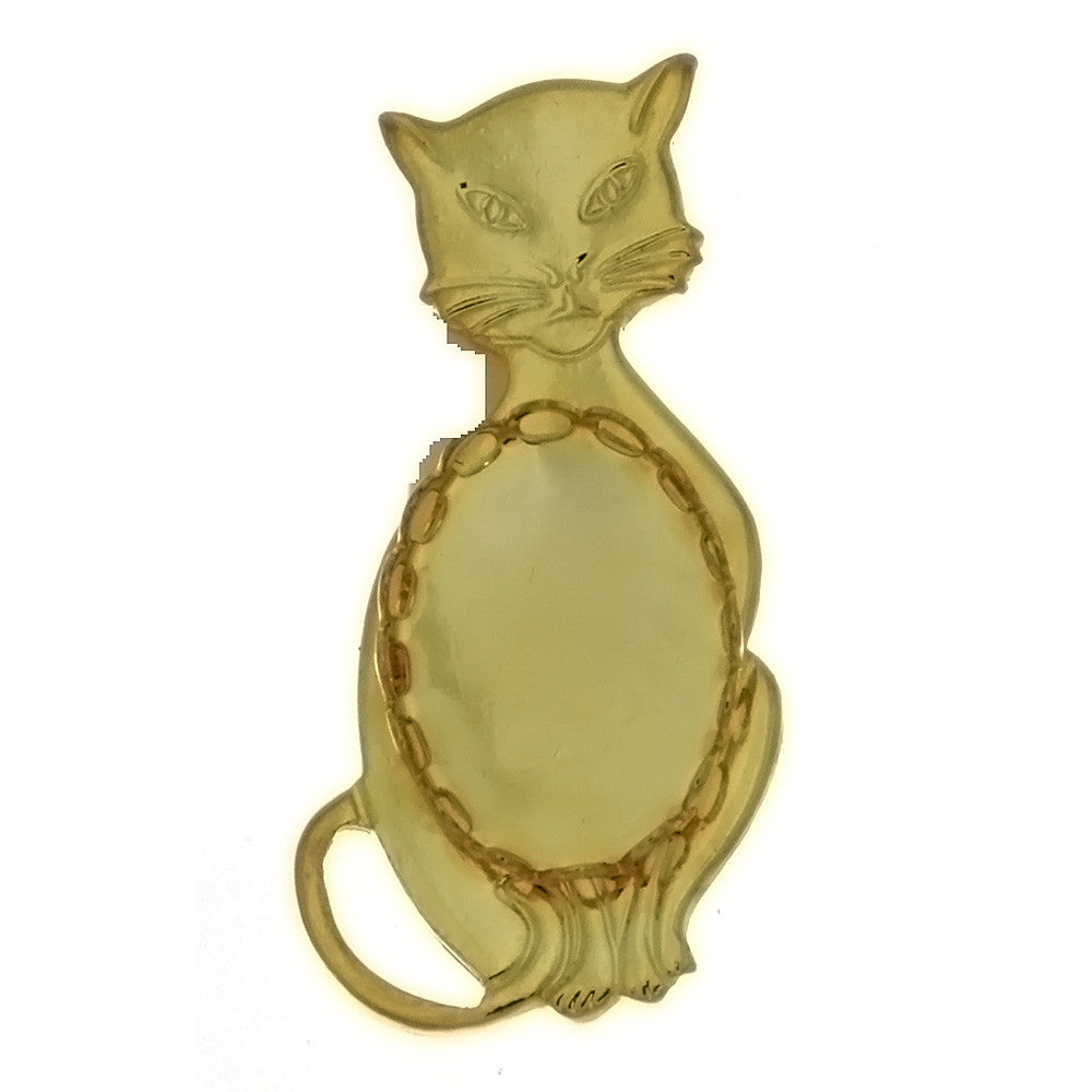 Brooch Cabochon Setting Cat Holds 13x18 mm Cabochon – Eloxite