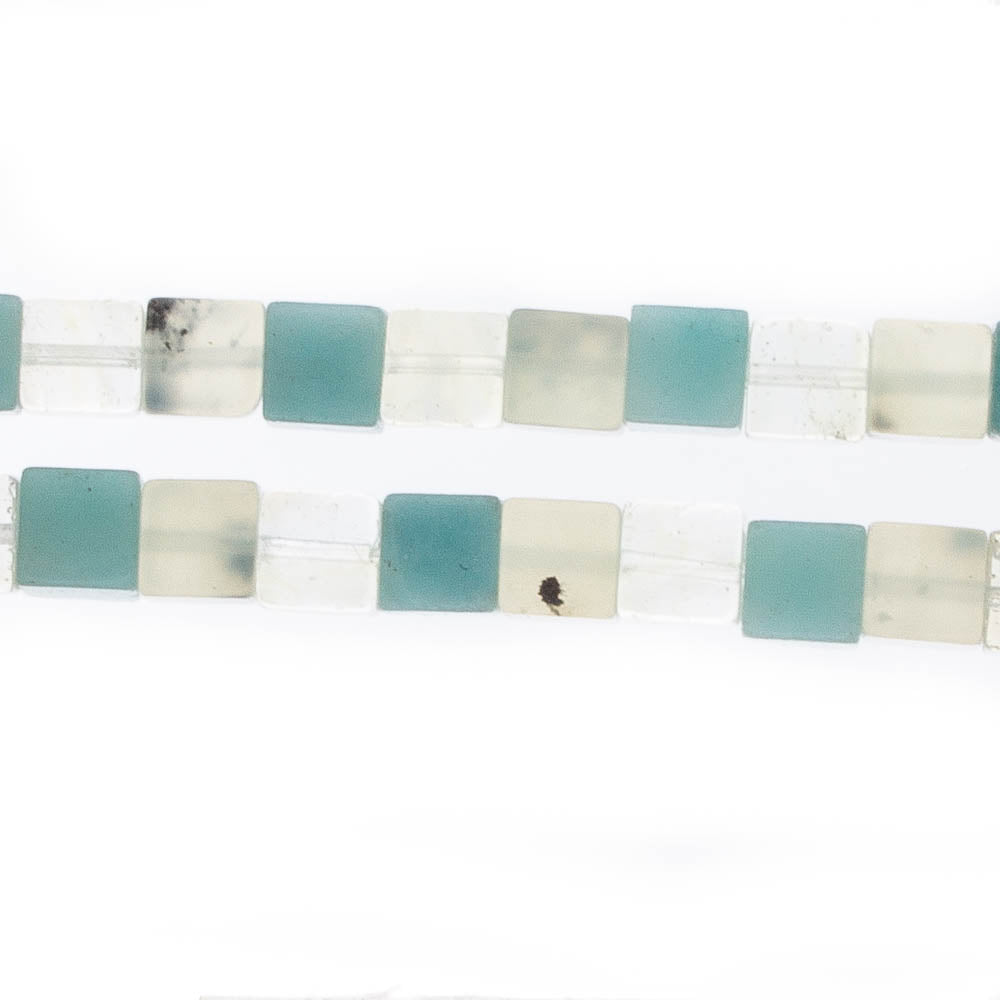 AMAZONITE & PREHNITE 6mm Cube – Eloxite
