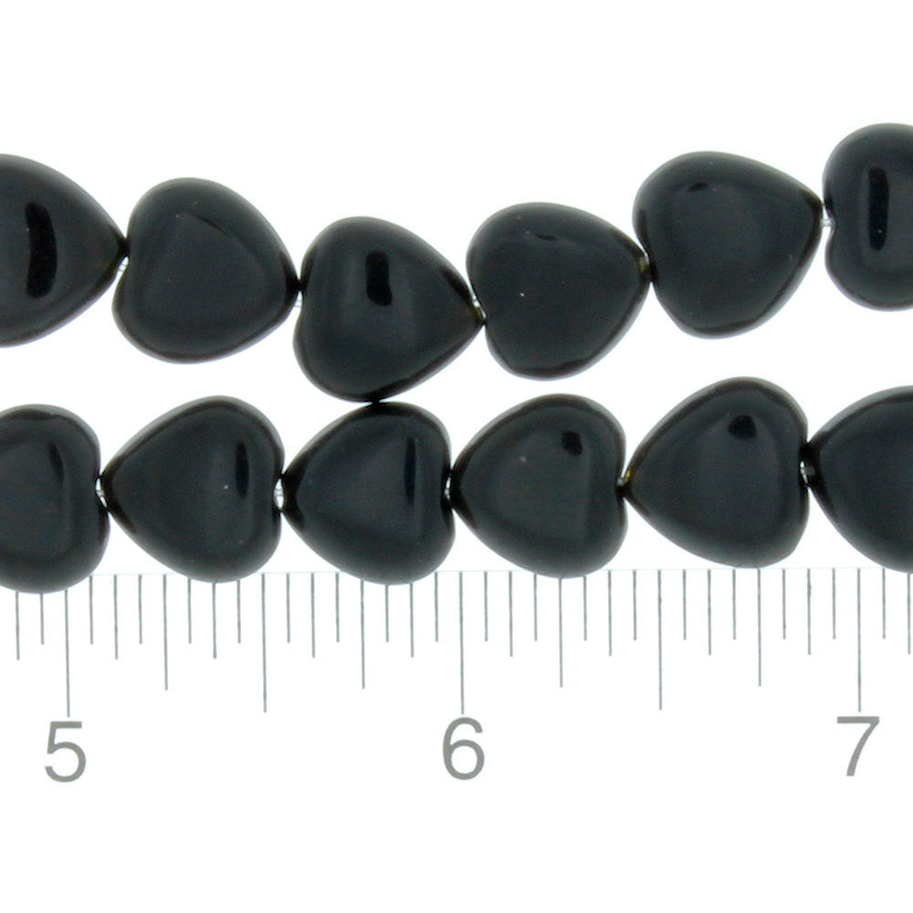 BLACK STONE HEART 12 MM STRAND – Eloxite